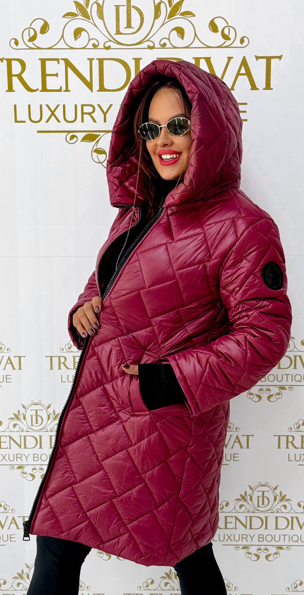 Thicker jacket with ribbed insert sleeves, elongated style, quilted ...